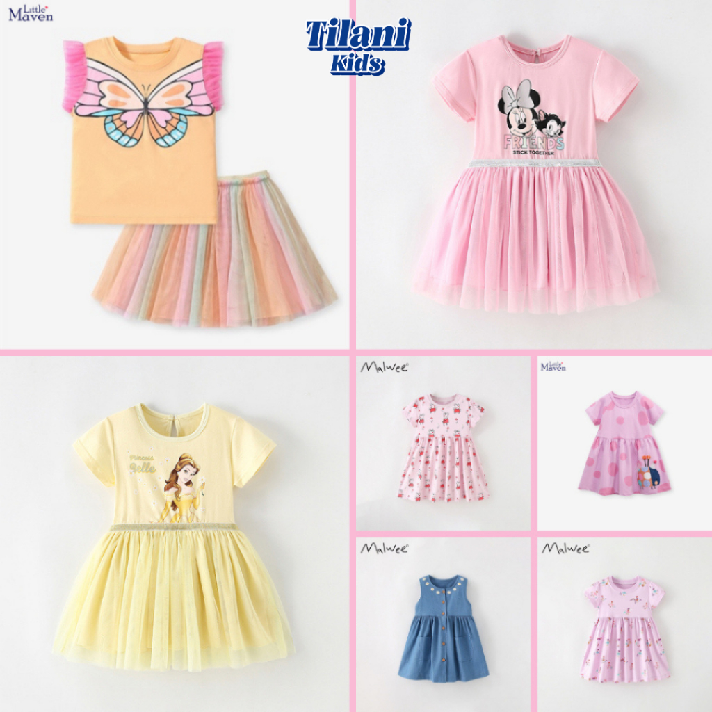 BST váy cotton xinh xắn Little Maven, Malwee mềm mịn cho bé 2-8 tuổi ...