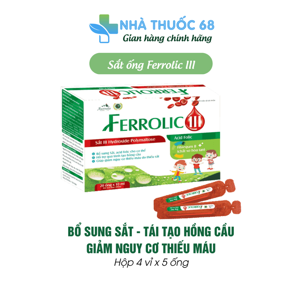 Sắt Ferrolic III cho mẹ bầu, trẻ trên 6 tháng - Bổ sung sắt hữu cơ, tái ...
