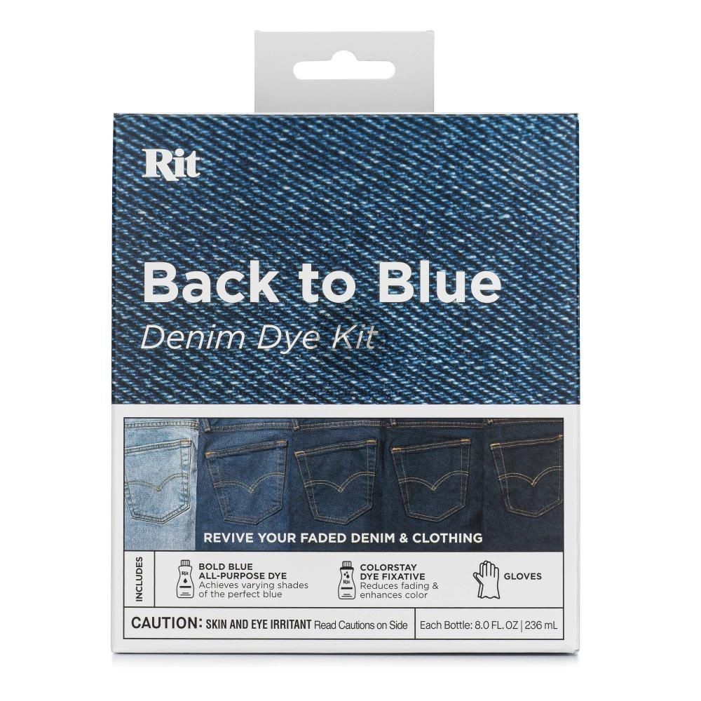 [Chính hãng] Combo thuốc/màu nhuộm vải xanh Denim và chai giữ màu Rit ...