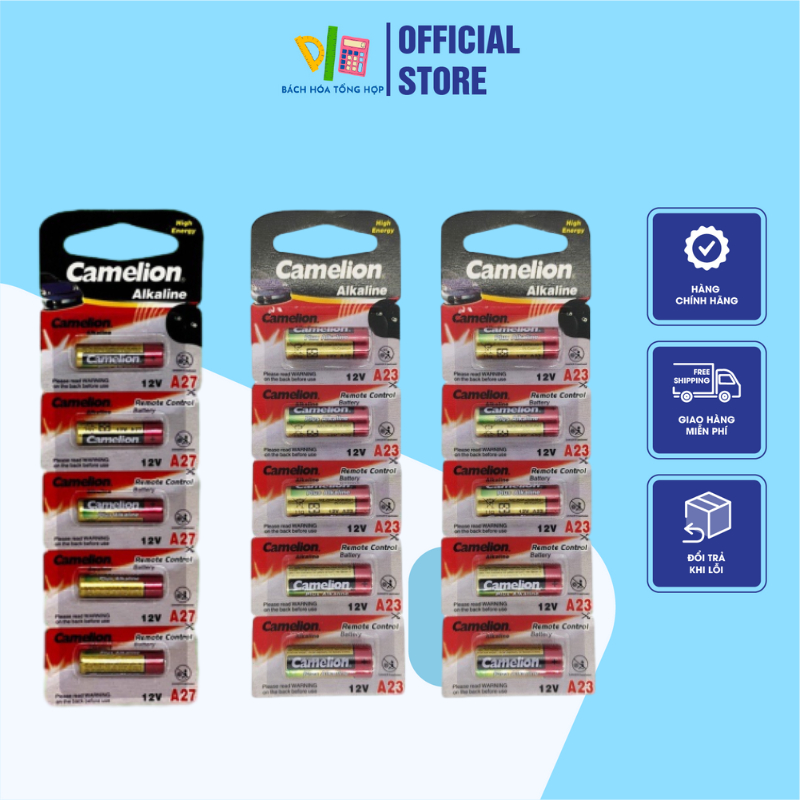 ( Vỉ 5 Viên ) Pin Camelion A23, A27 12V Alkaline, Pin cửa cuốn, pin chuông của A23, A27 giá siêu ...