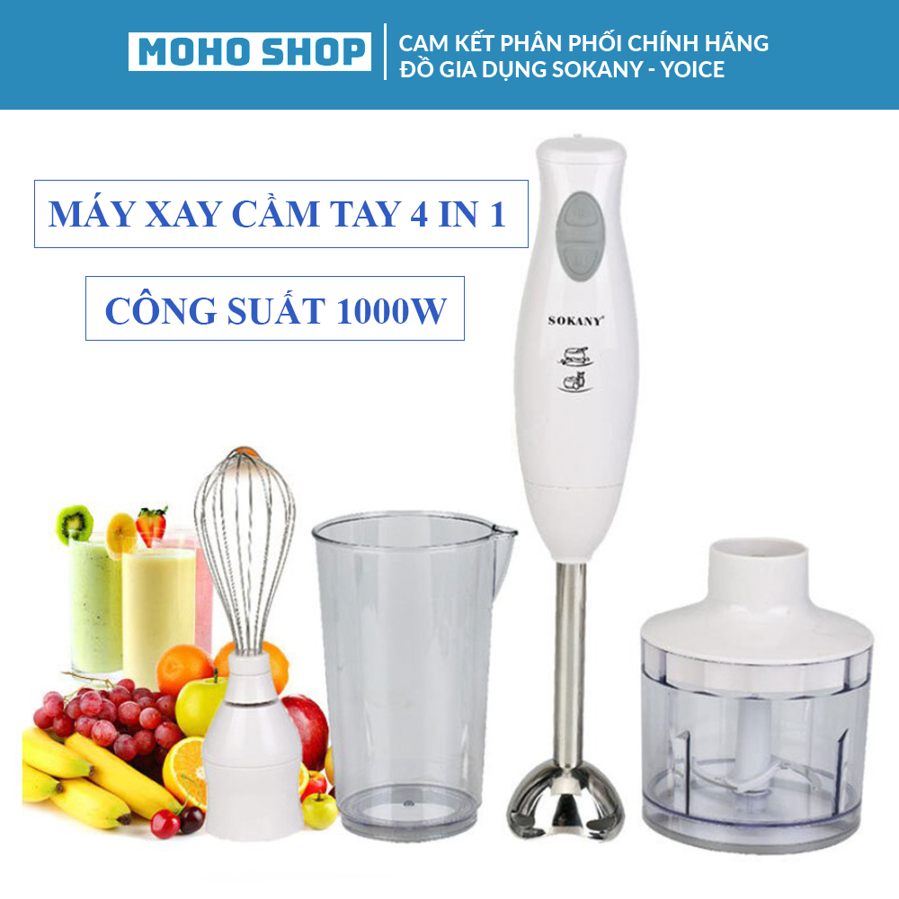 Máy xay cầm tay SOKANY SK-230A 1000W loại bộ, xay thịt, sinh tố, cháo ...