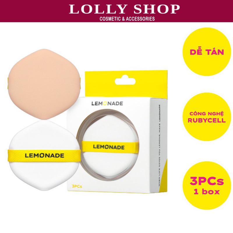 Bộ 3 Bông Phấn Tán Nền Lemonade Cushion Puff Set | Shopee Việt Nam