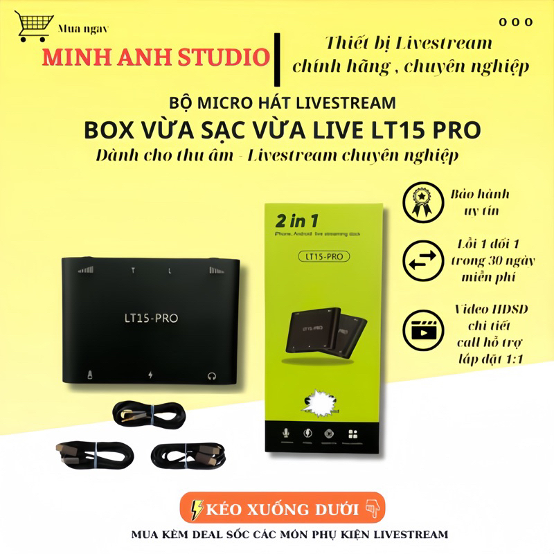 Box Vừa Sạc Vừa Live, Đàm Thoại Hai Chiều Stereo LT15 Pro Bản Nâng Cấp ...