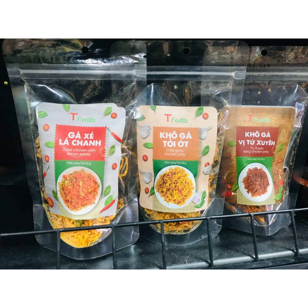 Khô gà vị Tứ Xuyên T-food 150g/200g - món ăn hấp dẫn và an toàn Tmart | Shopee Việt Nam