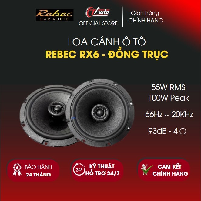 Loa cánh ô tô, loa đồng trục 2 đường tiếng REBEC RX6 công suất 55W/110W, kích thước 6.5 inch ...