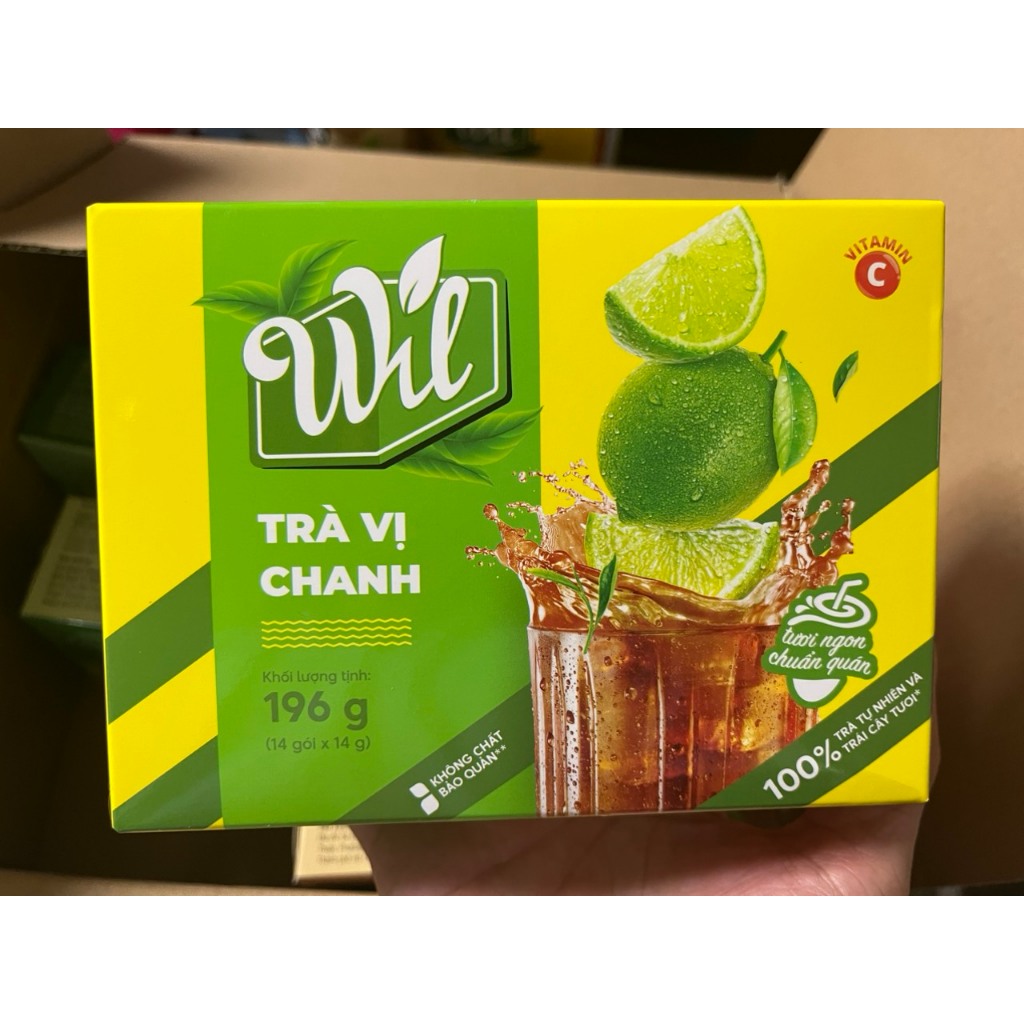 Bột trà chanh hòa tan Wil 196g (14 gói x 14g/gói) thơm chanh muối pha ...