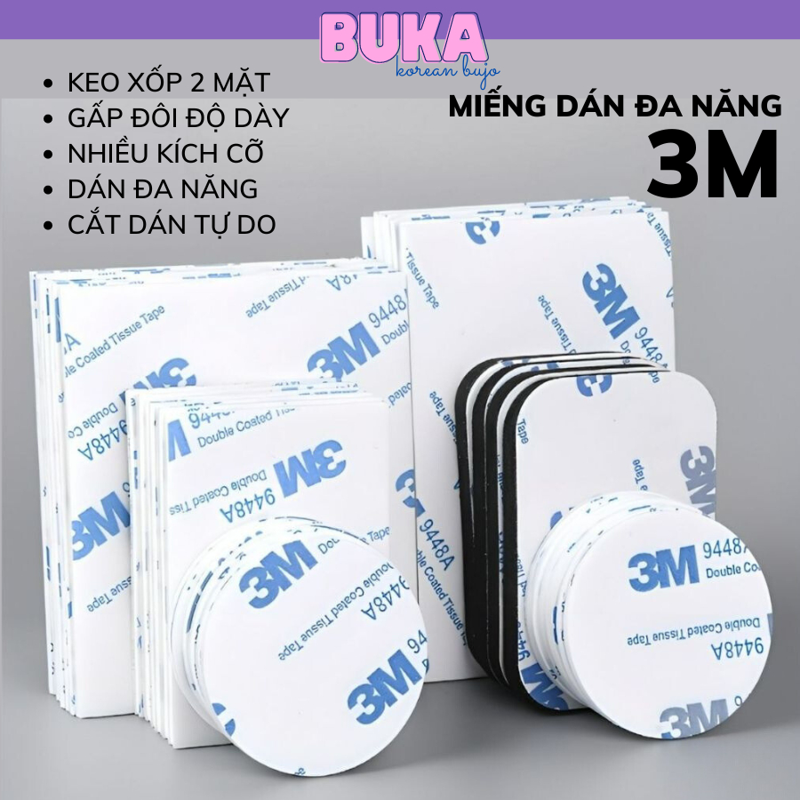 Miếng Dán 3M Băng Keo 2 Mặt 3M Siêu Dính Buka Băng Keo Dán Đa Năng Gắn Cực Chắc Chắn | Shopee ...