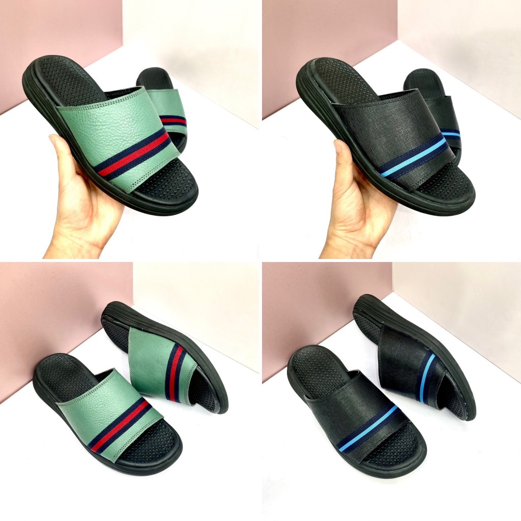 DÉP DA NAM QUAI NGANG KẺ SỌC DA BÒ ĐẾ EVA TOROSHOES SIÊU NHẸ MÃ TORO ...