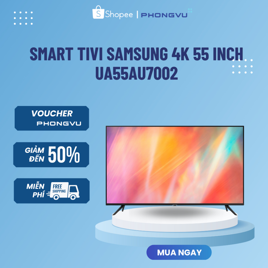 Smart Tivi Samsung 4K UHD 55 inch UA55AU7002 - Bảo hành 24 tháng - Hàng chính hãng | Shopee Việt Nam