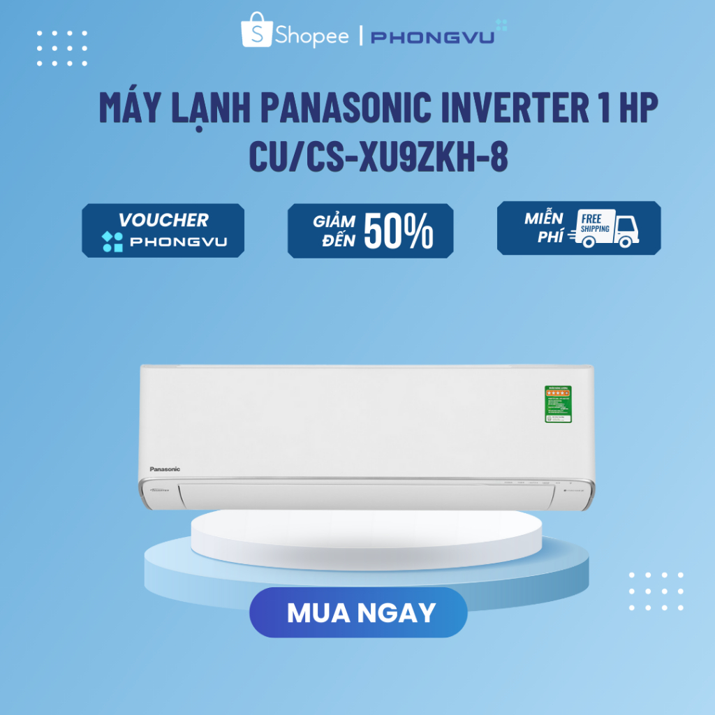 Máy lạnh Panasonic Inverter 1 HP CU/CS-XU9ZKH-8 - Bảo hành 12 tháng | Shopee Việt Nam