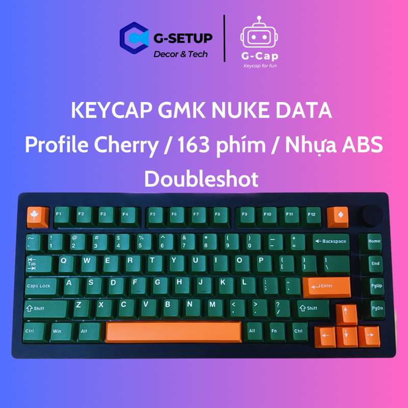 Keycap GMK Nuke Data clone profile Cherry chất liệu ABS Doubleshot 163 ...