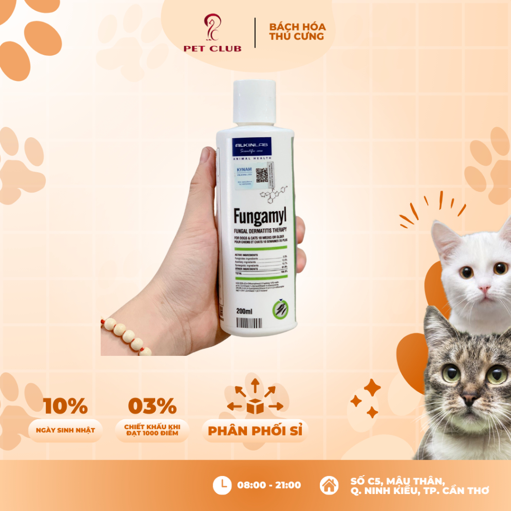Sữa tắm Fungamyl loại bỏ nấm trên cơ thể thú cưng | Shopee Việt Nam