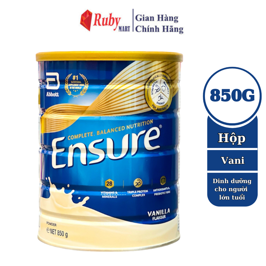 [Date T7/26] Sữa Bột Ensure Úc 850gr thích hợp cho người lớn, người ăn ...