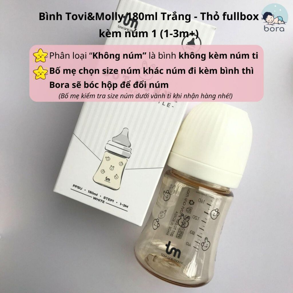 Bình sữa Tovi And Molly DOT RAMI Hàn Quốc 180ml/ 280ml [Cam kết chính hãng] | Shopee Việt Nam