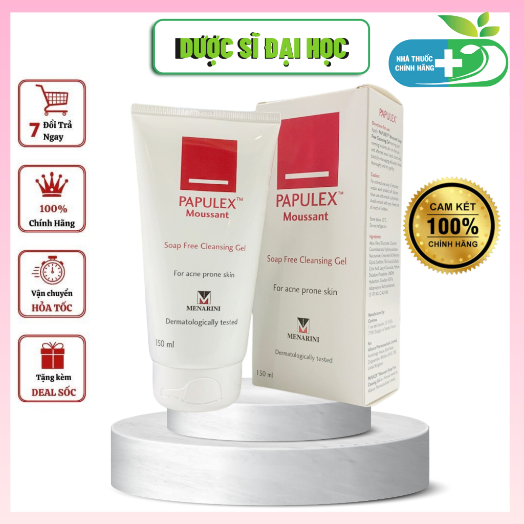 Sữa Rửa Mặt Papulex Ngăn Dầu Giảm Mụn Trứng Cá 150ml Papulex Moussant