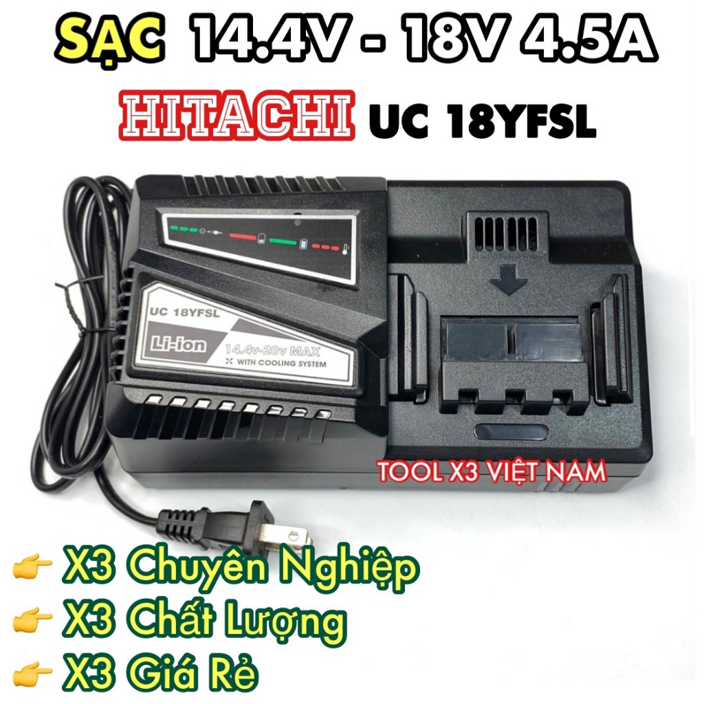 [UC18YFSL] Sạc Hitachi 14V - 18V 4.5A Li-ion, nhận sạc zin (ToolVN ...