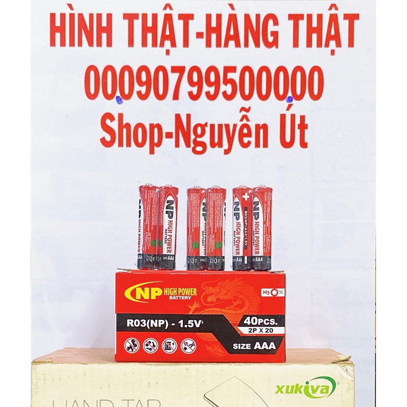 pin NP battery aaa hộp 40 viên đỏ | Shopee Việt Nam