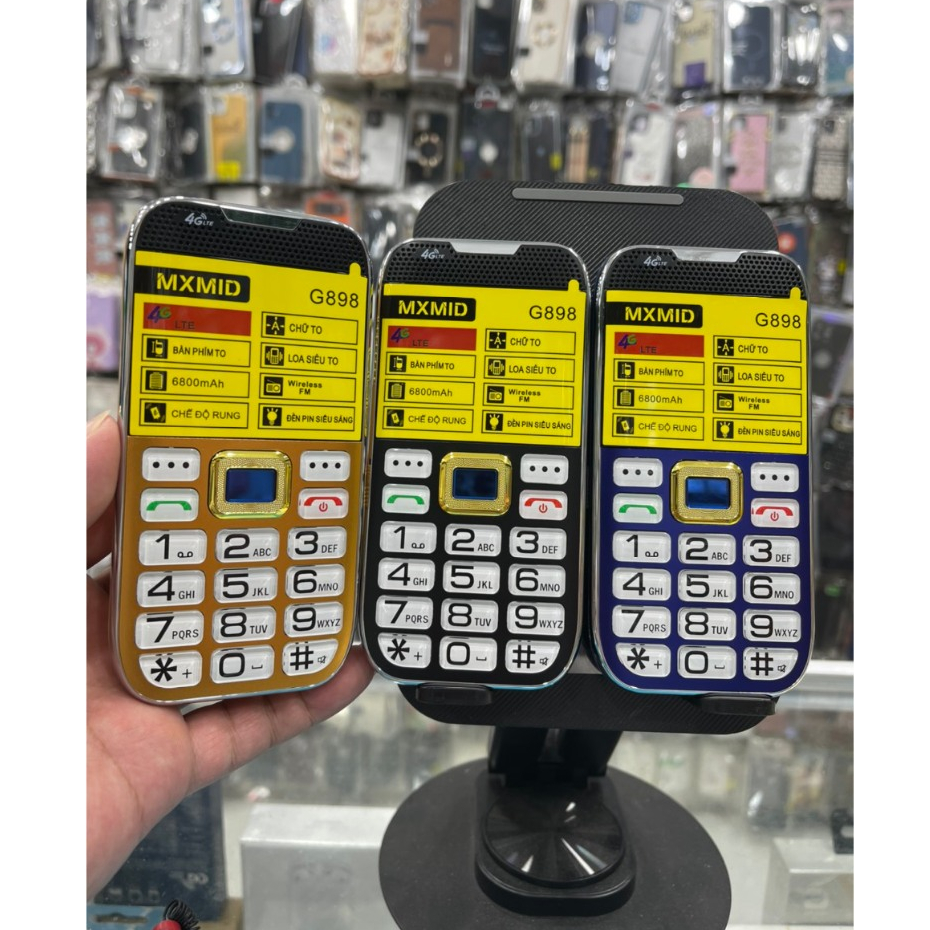Điện thoại người già G898, 2 sim 4G bàn phím to chữ to loa siêu to có ...