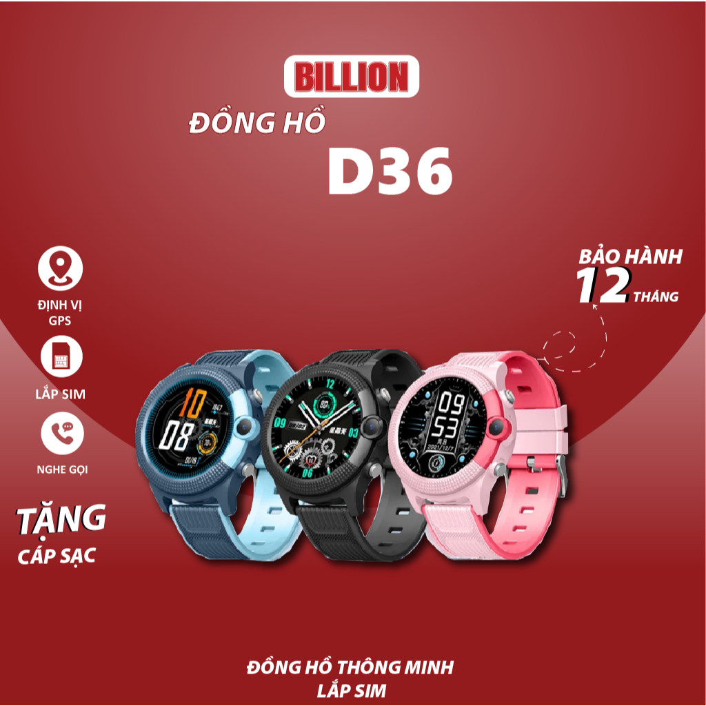 Đồng hồ thông minh trẻ em D36 Nghe gọi Video Nhắn tin Định vị Có Tiếng ...