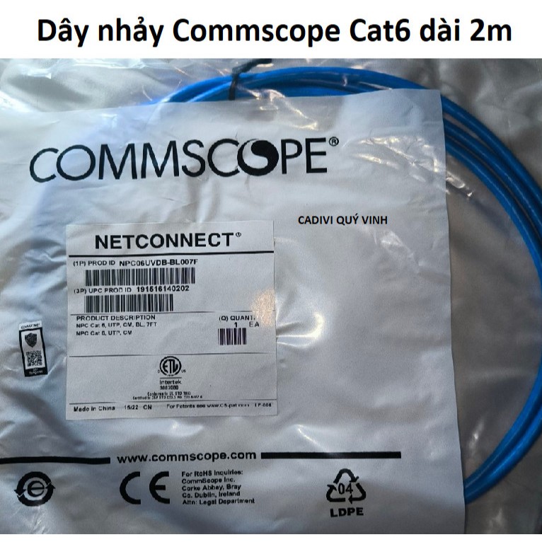 Dây nhảy Commscope, dây Patch Cord Cat6 dài 2.1m (7FT). HÀNG CHÍNH HÃNG ...