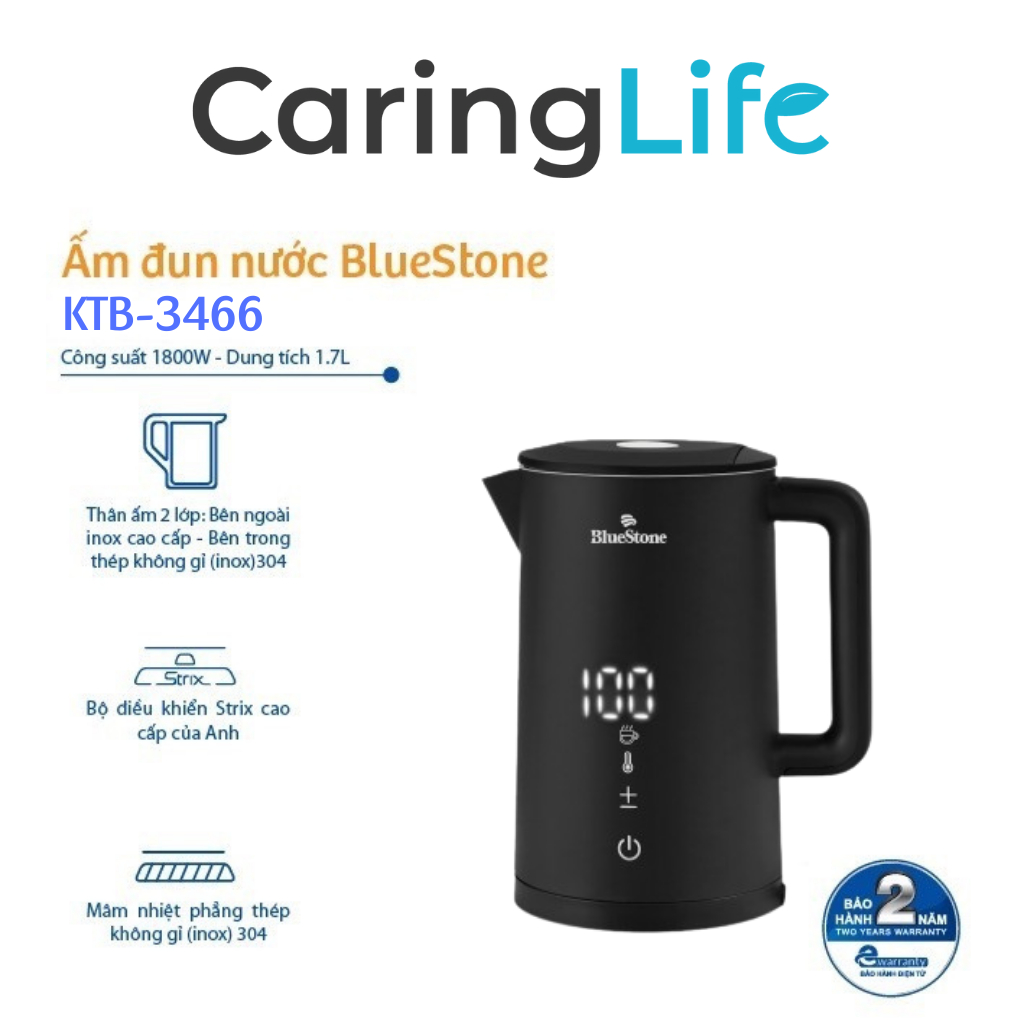Ấm siêu tốc BlueStone KTB-3466 1.5 Lít 2200W Hàng chính hãng Bảo hành ...
