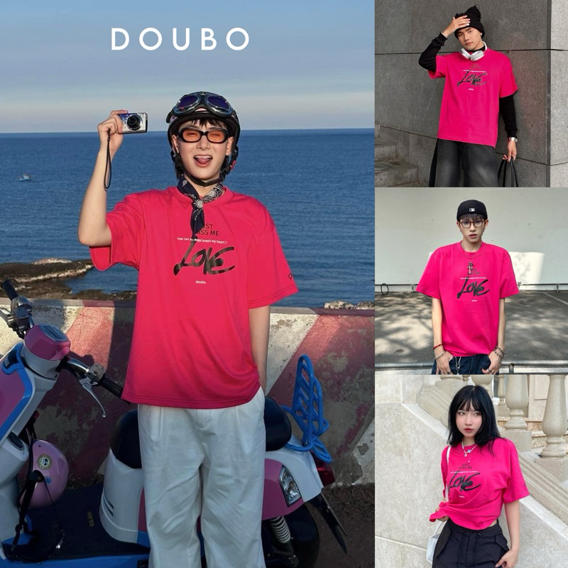 Áo thun LOVE Doubo studio, áo thun cotton 250gsm | 2 màu Đen - Hồng ...