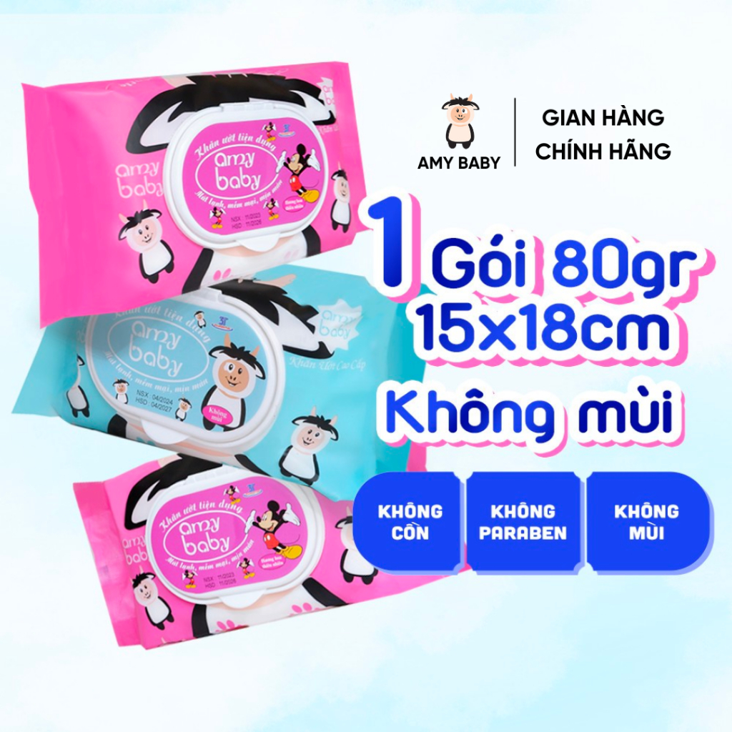 Khăn Ướt Amy Baby 80gr/Gói | Shopee Việt Nam
