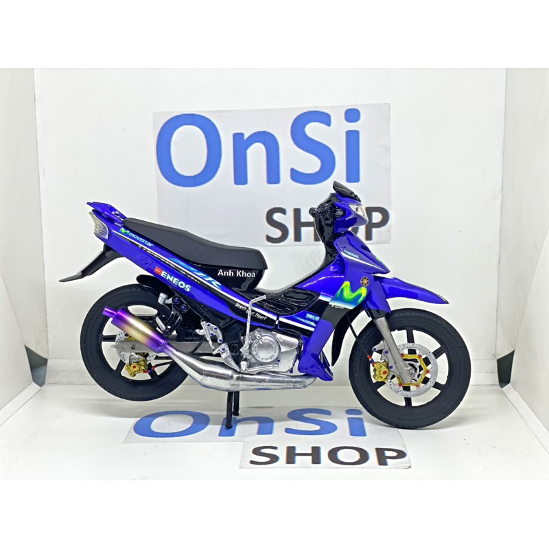 MÔ HÌNH XE YAZ Y125ZR MOVISTAR ĐỘ PHIÊN BẢN CHI TIẾT ( XANH ) TỈ LỆ 1/ ...