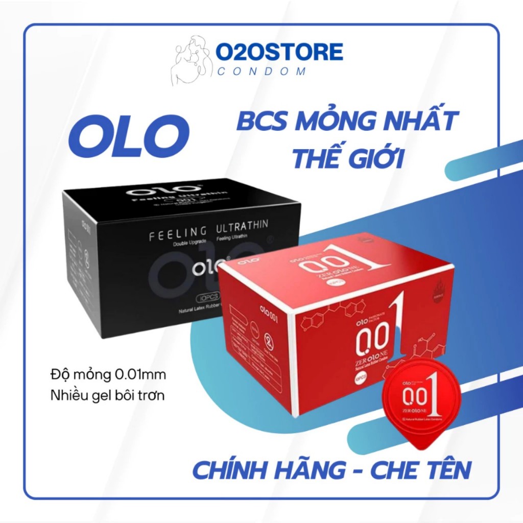 Bao cao su OLO Feeling Ultra thin 001 siêu mỏng, nhiều gel bôi trơn, bcs kéo dài thời gian , hộp ...