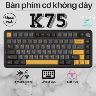 Bàn phím cơ không dây MONKA K75 - Hỗ trợ Hotswap - LED RGB mạch xuôi ...