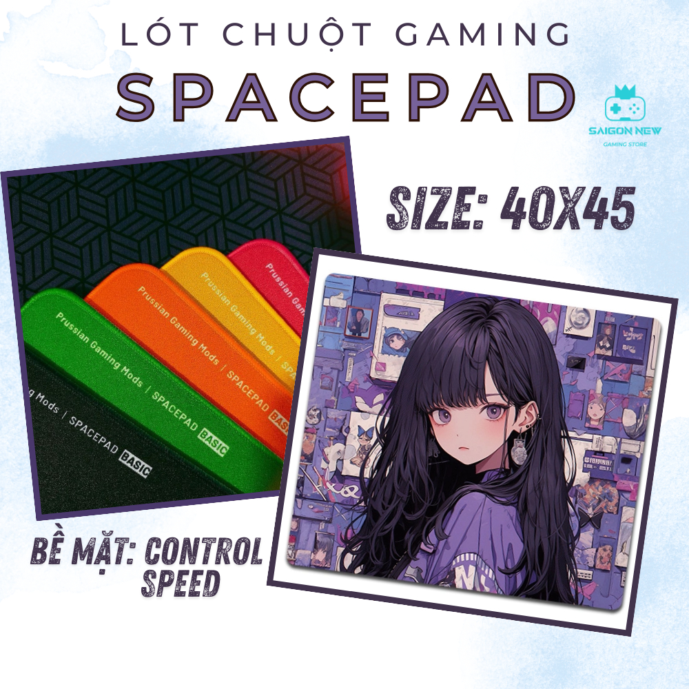 Pad chuột gaming SpacePad phiên bản cao cấp chống trượt - Lót chuột Spacepad chơi game, văn ...