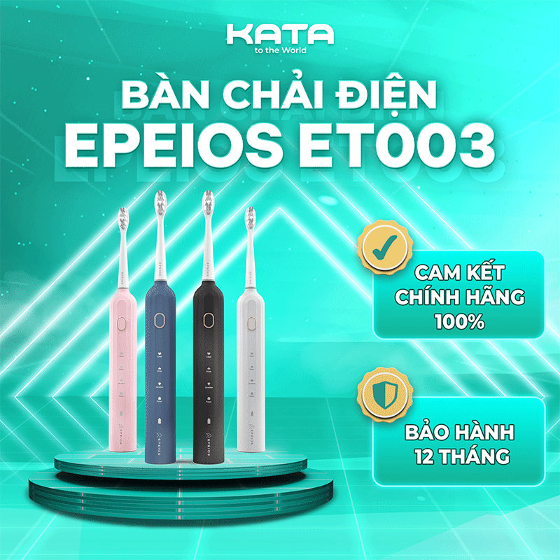 Bàn Chải Đánh Răng Điện KATA EPEIOS ET003 Công Nghệ Sóng Âm SONIC 4 Chế Độ Làm Sạch Thông Minh ...
