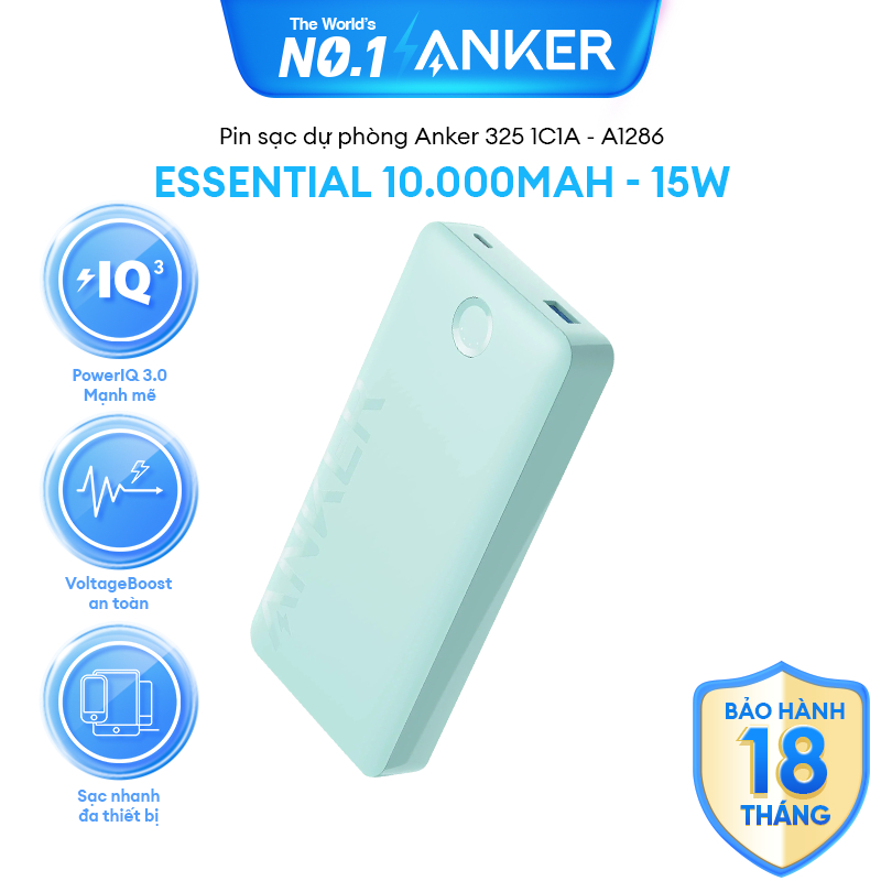 Pin Sạc Dự Phòng ANKER 325 Powercore II 20000mAh 15W - 2 cổng 1USB-C ...