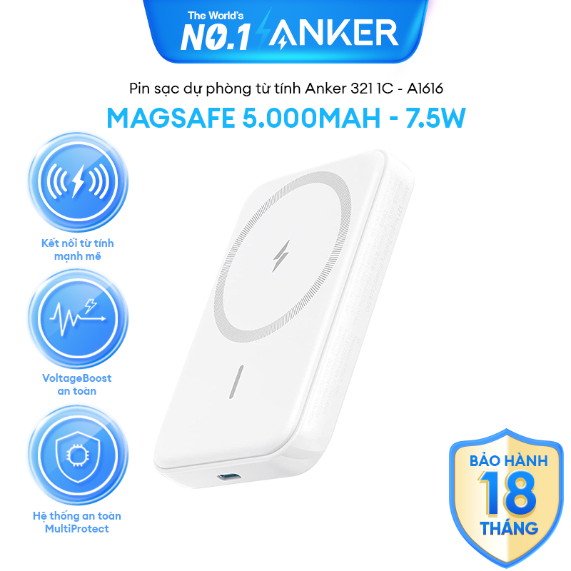 Pin Sạc Dự Phòng Từ Tính ANKER 321 Magnetic MagGo 5000mAh 7.5W - 1 cổng USB-C - A1616 | Shopee ...