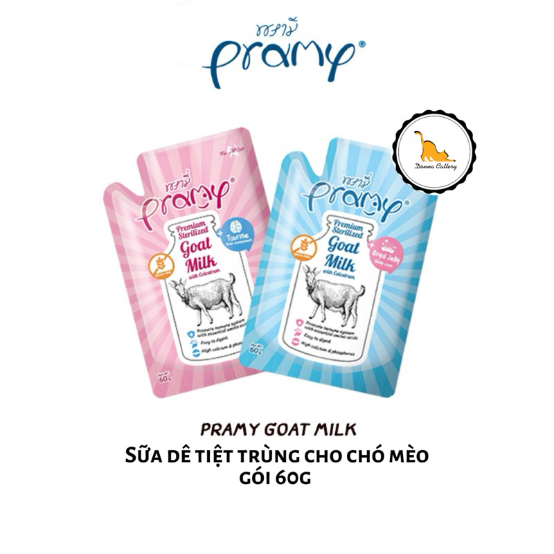 SỮA DÊ TIỆT TRÙNG PRAMY CHO CHÓ MÈO GÓI 60g | Shopee Việt Nam