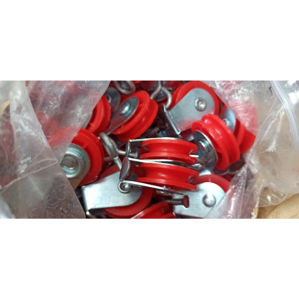 Bộ 50 chiếc Ròng rọc nhựa treo cáp, ròng rọc nhựa treo dây, puli kéo ...