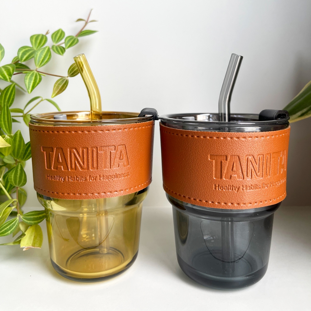 Ly Cốc Đựng Nước Có Ống Hút TANITA Dung Tích 400ml Chất Liệu Thủy Tinh An Toàn 2 Màu Đen & Nâu ...