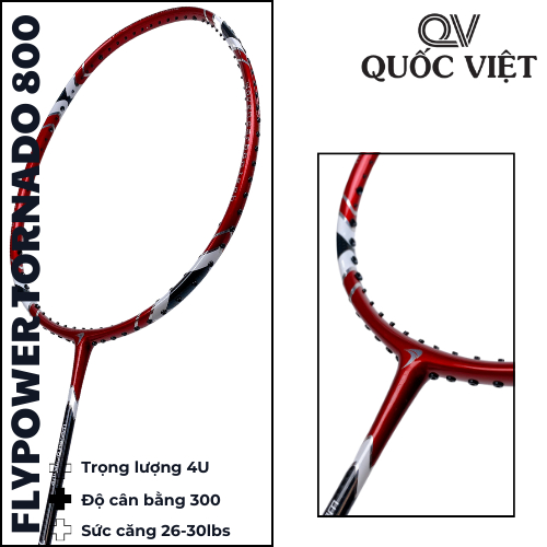 Vợt cầu lông Flypower Tornado 800 chính hãng Quốc Việt Badminton phù ...