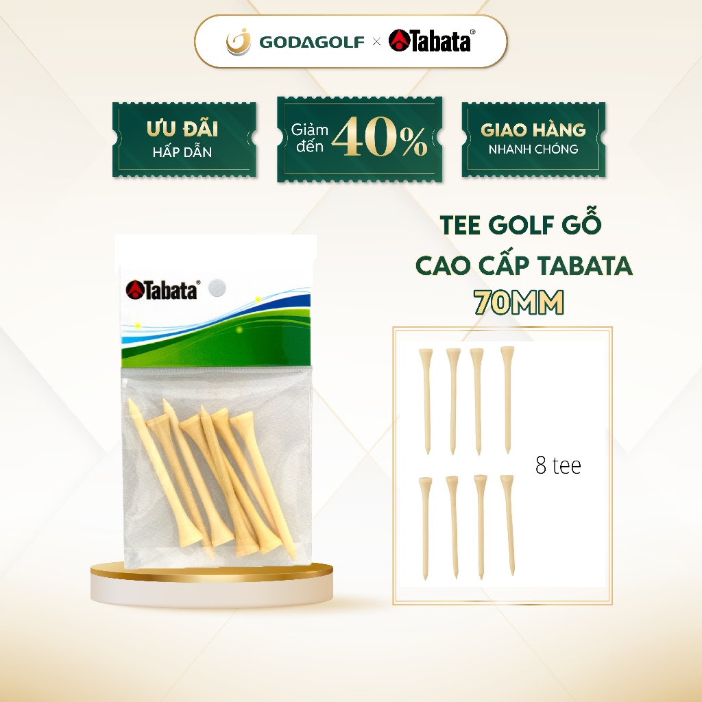 Tee Golf Gỗ Cao Cấp Tabata 70mm - Chân đỡ phát bóng GV0434 | Tabata Golf Chính Hãng | Shopee ...