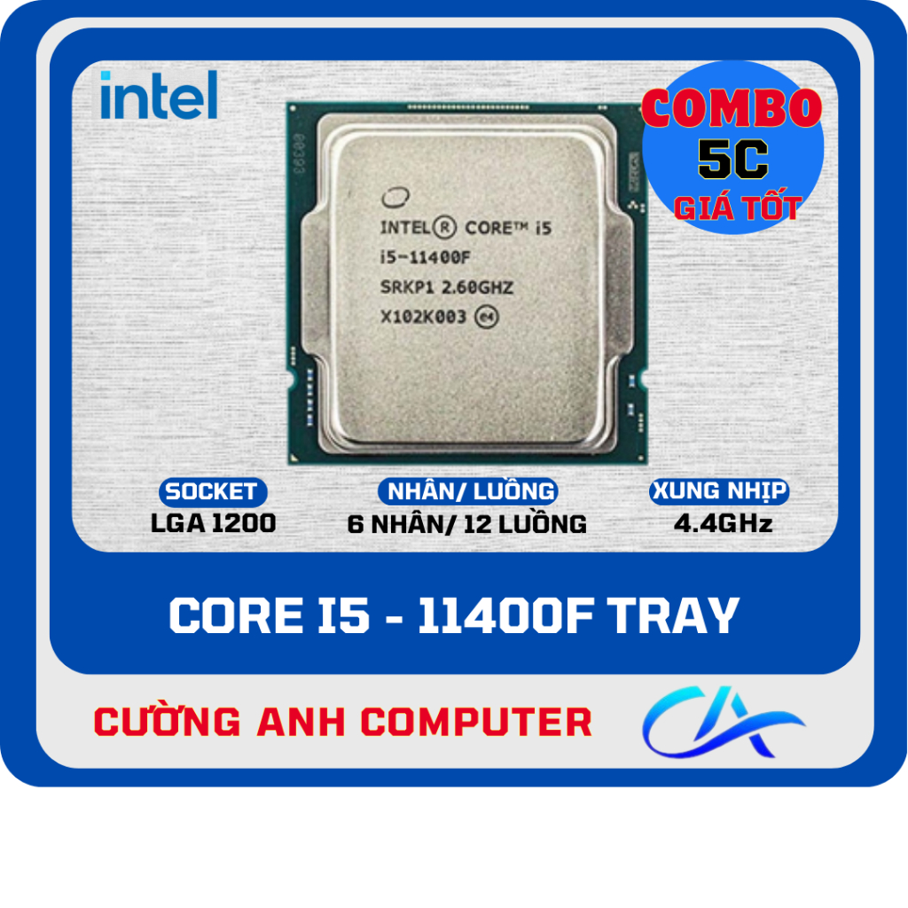 CPU Intel Core I5 11400F Tray ( 2.60GHz Up to 4.40GHz,12 MB Intel ...
