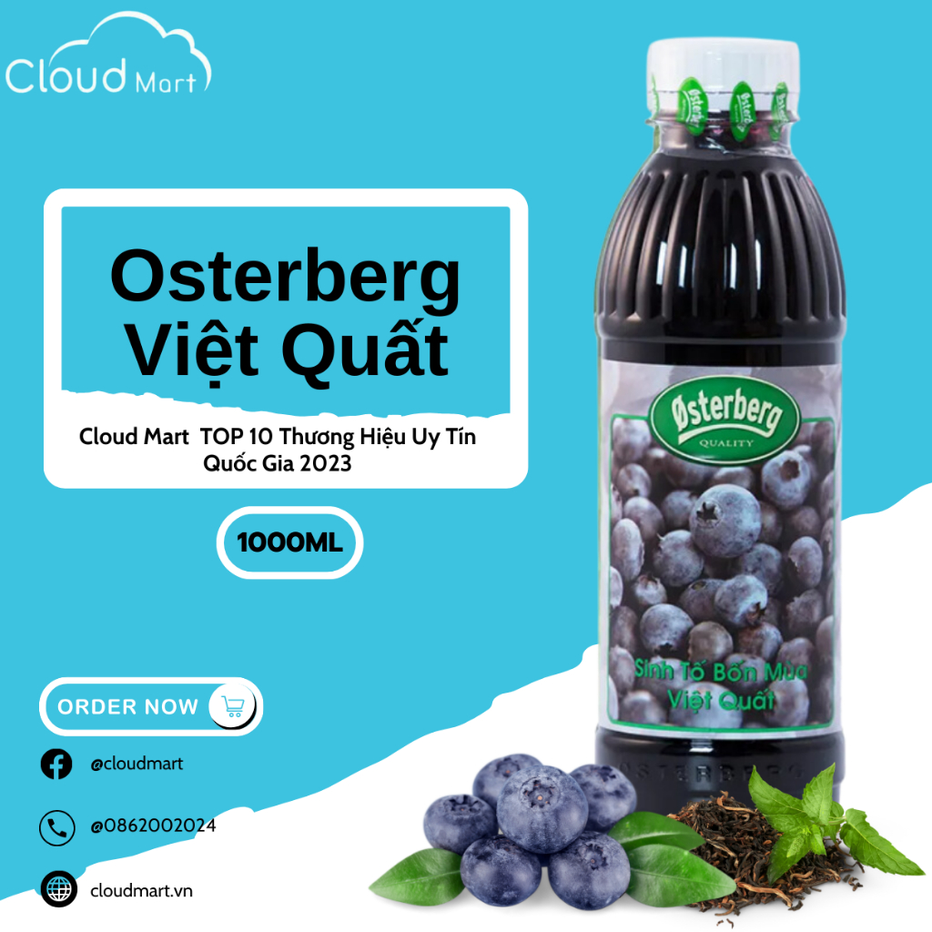 Sinh tố Osterberg Việt Quất 1L - Mứt trái cây Cloudmart | Shopee Việt Nam