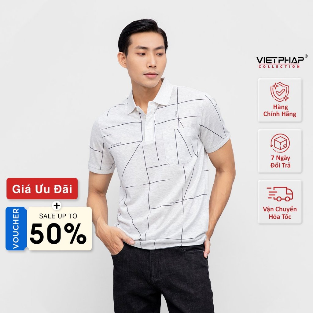 (SALE UP TO 50%) Áo Polo Nam VIỆT PHÁP Form Luxury - Thun Milan In lịch ...