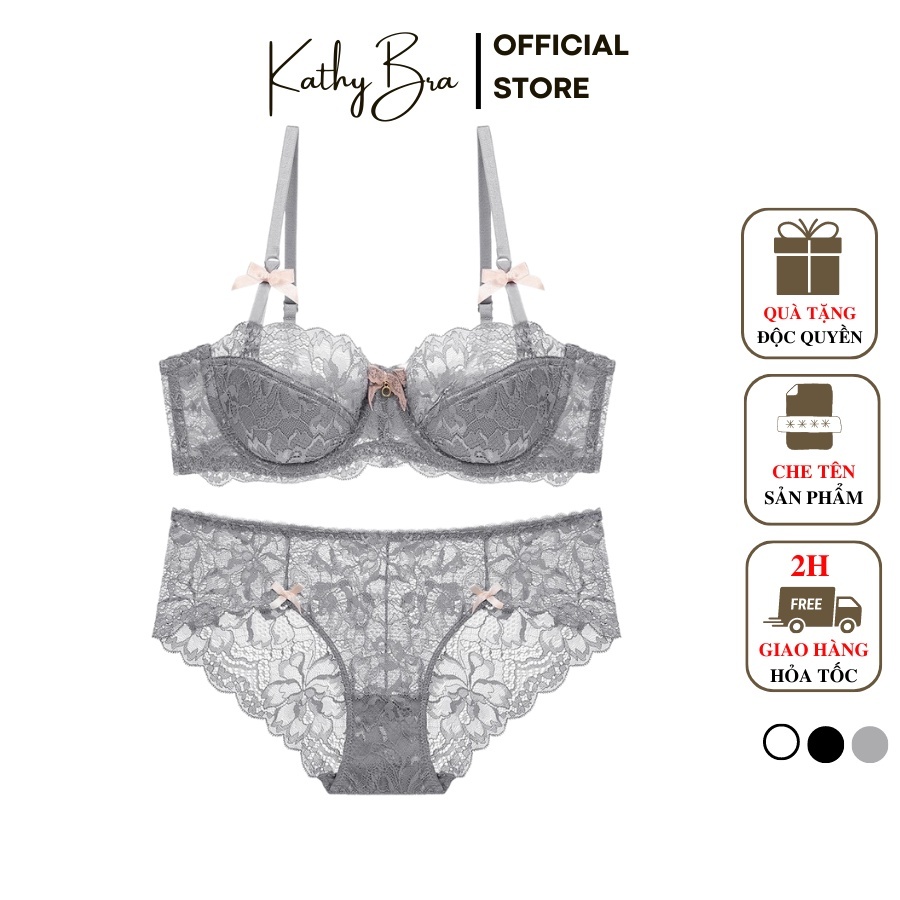 A90 [TĂNG SIZE] Set Bộ Đồ Lót Ren KATHY BRA Bralette Có Gọng Mút Mỏng ...