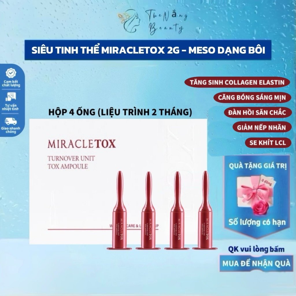 Tinh chất vi gai siêu tinh thể MiracleTox 2g BE228 meso giúp căng bóng trắng sáng giảm nhăn ...