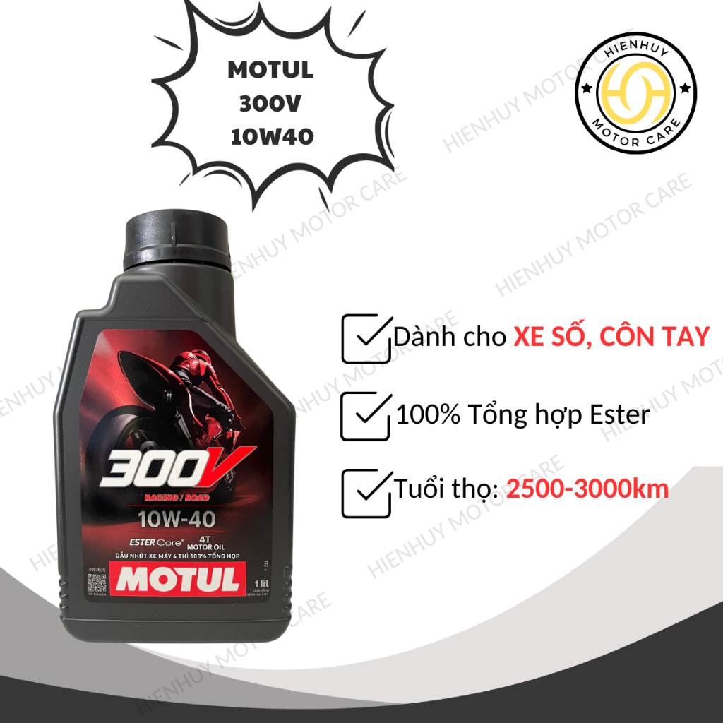 Nhớt tổng hợp MOTUL 300V 10w40 sản xuất tại Việt Nam tem 1 lớp | Shopee Việt Nam