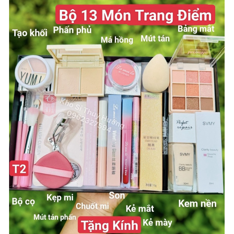 Bộ Trang Điểm/Set Trang Điểm/Bộ Makuep Đầy Đủ Nước Tẩy Trang + Kem Nền + Kem lót+ Phấn Phủ + Son ...
