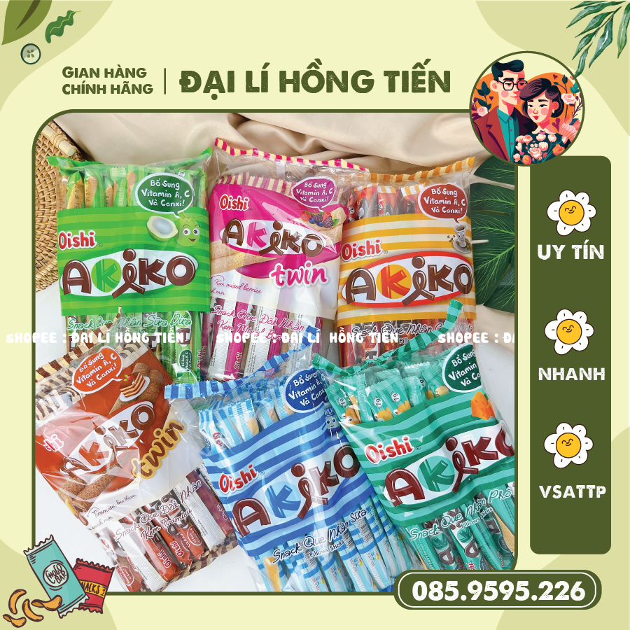 Bánh Que Akiko Oishi Đủ Vị Gói 20 Thanh, Snack Que Nhân Kem, Snack Que ...