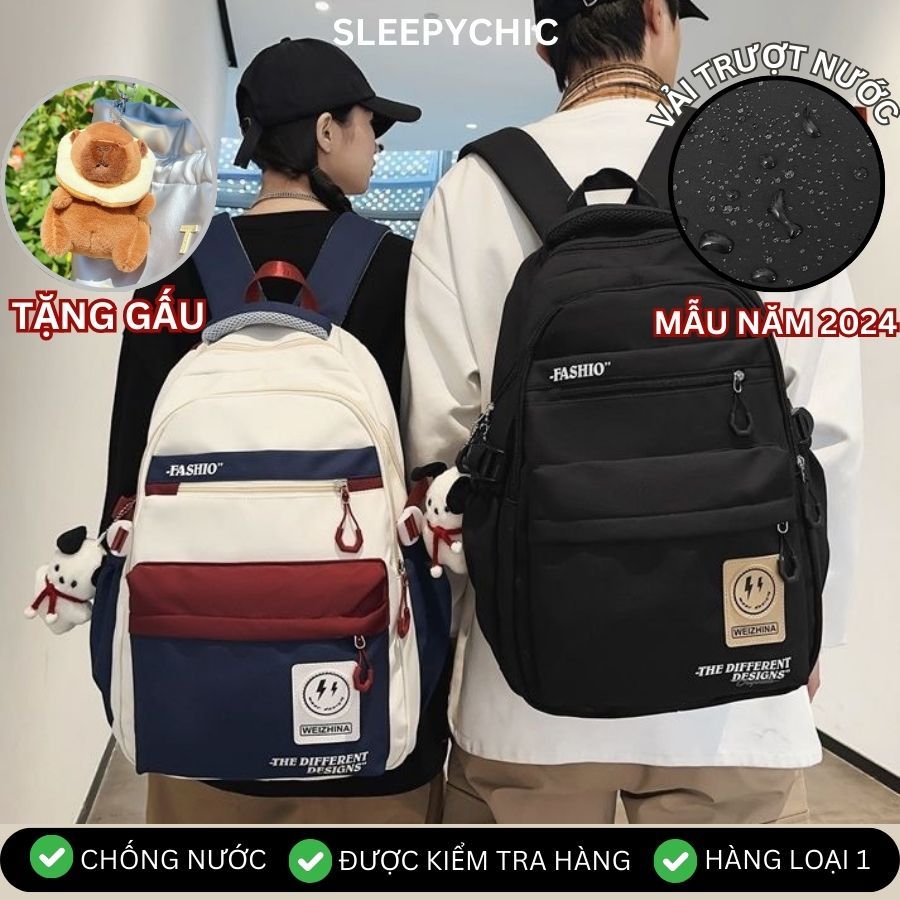 Balo đi học nam nữ Balo nam đi học KÈM GẤU nhiều ngăn chống nước Cặp đi ...