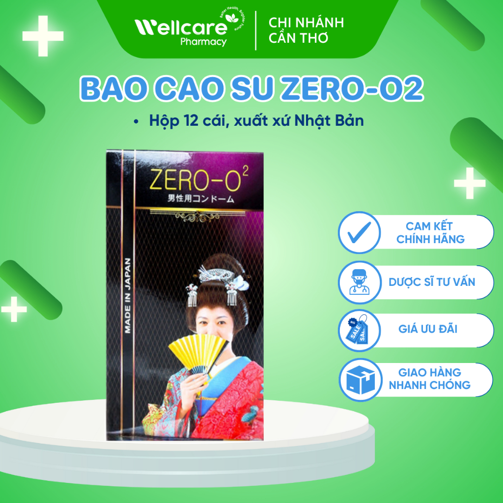 Bao cao su Zero O2 siêu mỏng Nhật Bản Chính Hãng, hộp 12 cái | Shopee Việt Nam
