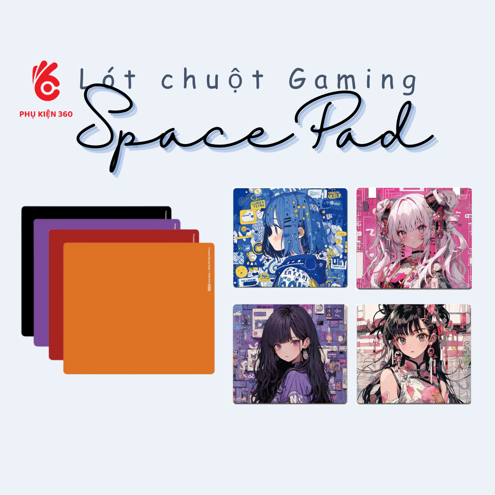 Lót chuột gaming SpacePad - Chất liệu cao su cao cấp chống trượt, chống trơn trượt, chống thấm ...